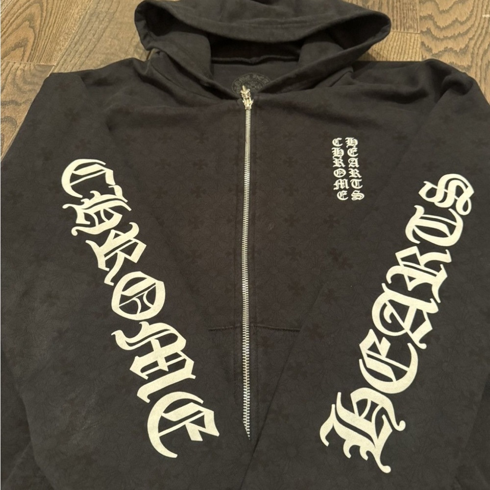 Chrome Hearts Script Jacquard Zip Up Hoodie - Gem